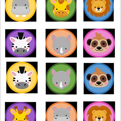Tribal Animal Faces Clipart Woodland Animal Faces Nursery - Etsy España