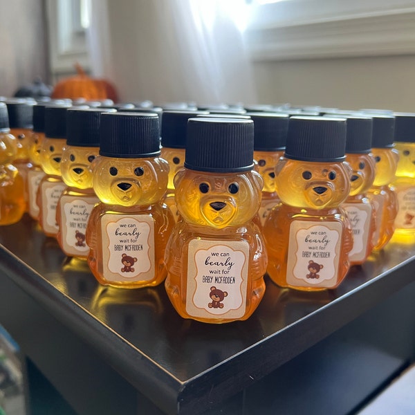 Cute 2 Oz Mini Honey Bear Favor With Black Cap (filled With Pure U.S ...