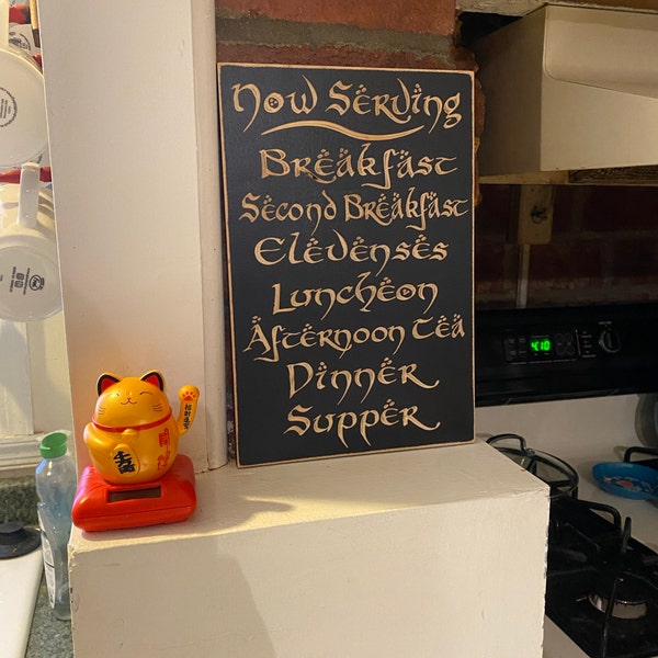 Hobbit Daily Meals Menu Second Breakfast Rustic Distressed Engraved ...