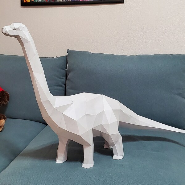 Brontosaurus Paper Model ,papercraft , DIY , Low Poly , Brontosaurus ...