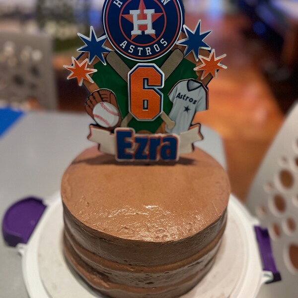 Baseball Cake Topper Astros - Etsy