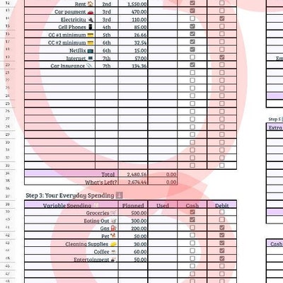 Weekly Budget Planner Book Budget Spreadsheet Cash Envelopes Cash ...