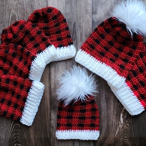 CROCHET PATTERN Buffalo Plaid Family Hat Set - Etsy