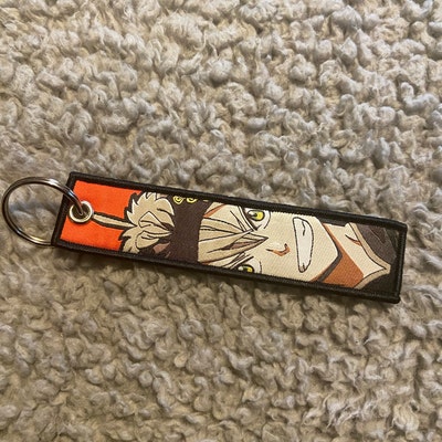 Anime Embroidered Jet Tag Keychain - Etsy