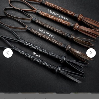 BRAIDED LEATHER LANYARD With Tails Hand Braided...genuine Kangaroo ...