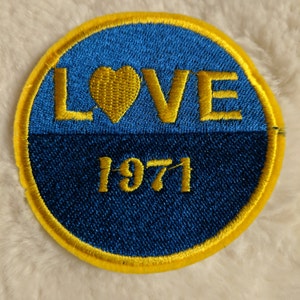 Vintage Blue Circular love 1971 Badge Iron on - Etsy