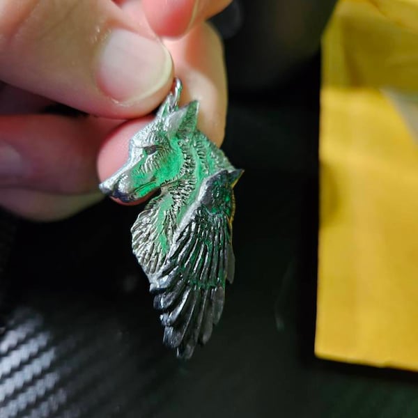 Ravenwolf.....hand Carved in Fine Pewter Black Raven - Etsy