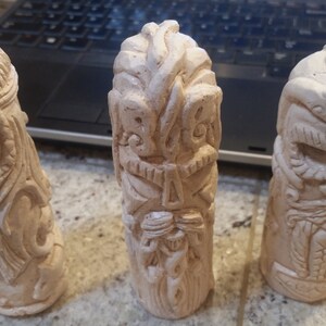 Set of 3 Norse Totems Viking Gods Idols Odin Thor Freya Freyja Asatru ...