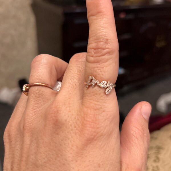 Pavé Script Name Ring by Gracepersonalized - Custom Pavé Name Ring - Dainty Gold Ring ...