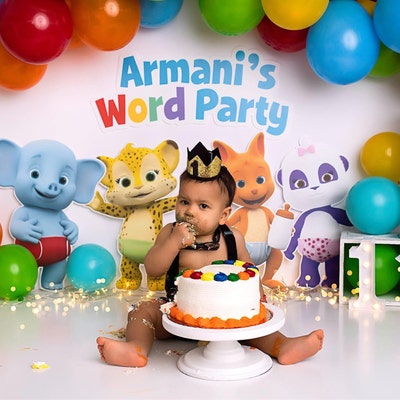 Word Party Birthday Backdrop, Word Party Cutouts, Word Party Props ...