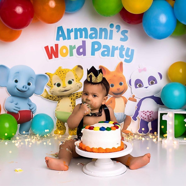 Word Party Birthday Backdrop, Word Party Cutouts, Word Party Props ...