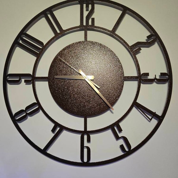 Unique Latin Numeral Compass Metal Wall Clock, Extra Large Modern ...