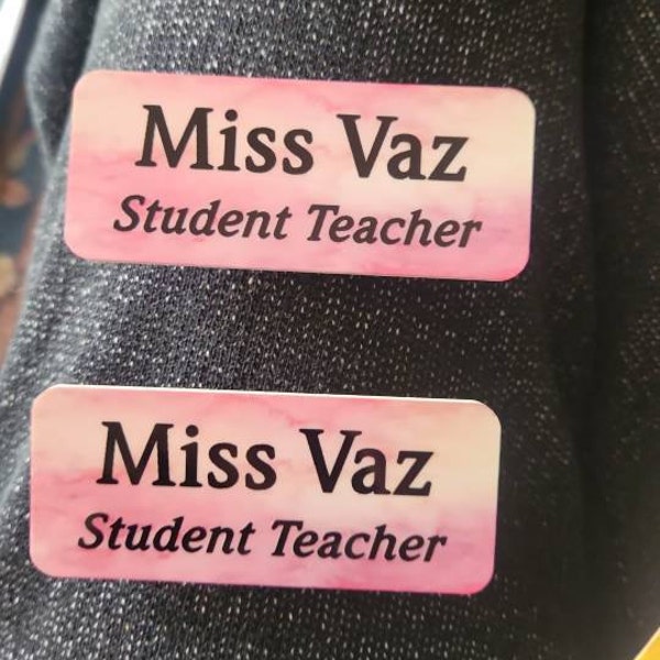 Teacher Name Tag, Name Badge, Personalized Custom ID Tag, Magnetic ...