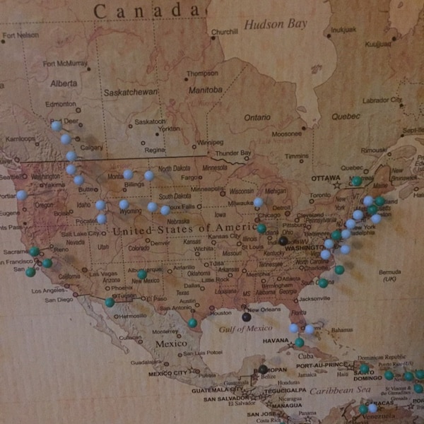 Shiny Push Pins, Map Tacks, World Travel Markers (100 Count Box) 10 ...