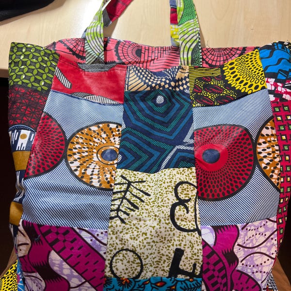 African Print Tote Bag, Patchwork Design, Ankara/kitenge, Tribal, Boho ...