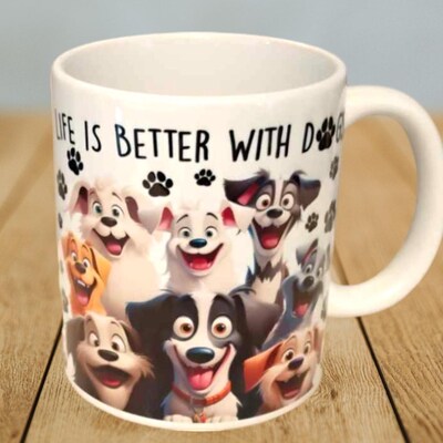 Dog Mug Wrap Dog Lovers Mug Wrap Sublimation Design PNG Funny Dog Mug ...