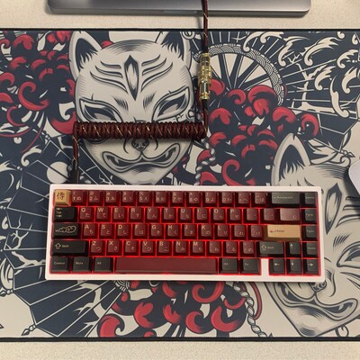 Japanese Kitsune Mask Desk Mat Extra Large, Desk Mat Cute,extended ...