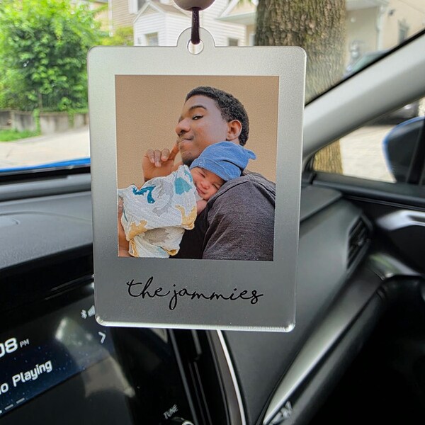 Custom Photo Car Mirror Tag | Photo Ornament | Photo Drive Safe | Rear ...