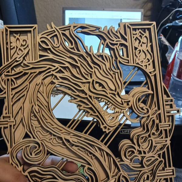 Dragon Multilayer SVG/ Dragon Cut File/ 3D Layer/ Plywood Cutting ...