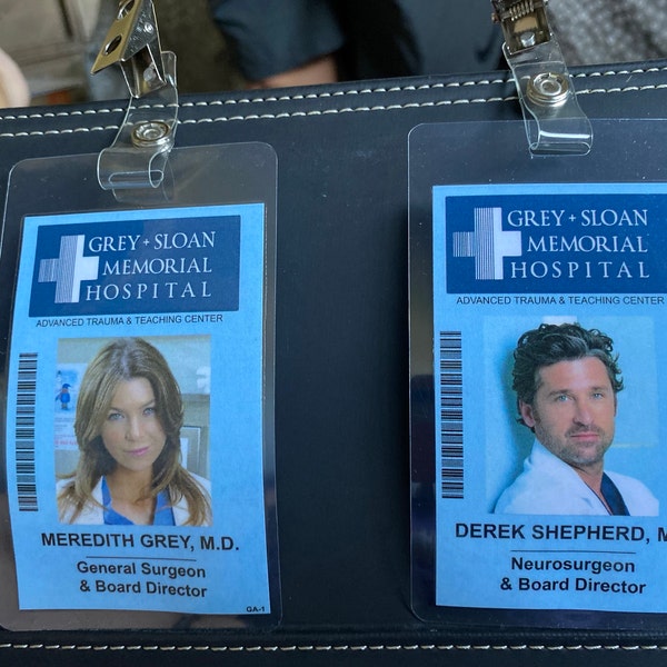 Grey's Anatomy MEREDITH GREY Sloan Memorial Hospital ID Badge Card ...