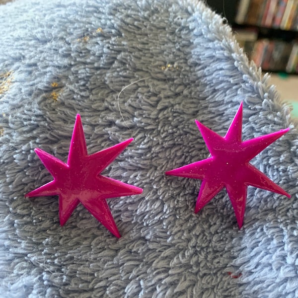 Jem and the Holograms Jem Star Earrings (pink or Red) - Jewelry - the ...
