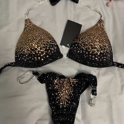 Dark-blue Competition Bikini Suit, Competition Set, Figure Bikini ...