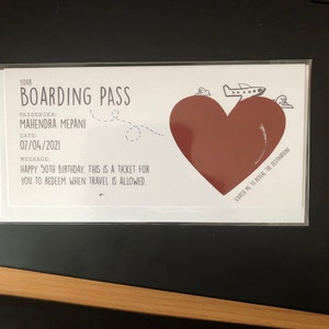 Personalised Boarding Pass Surprise Scratch off Trip Reveal Gift Faux ...
