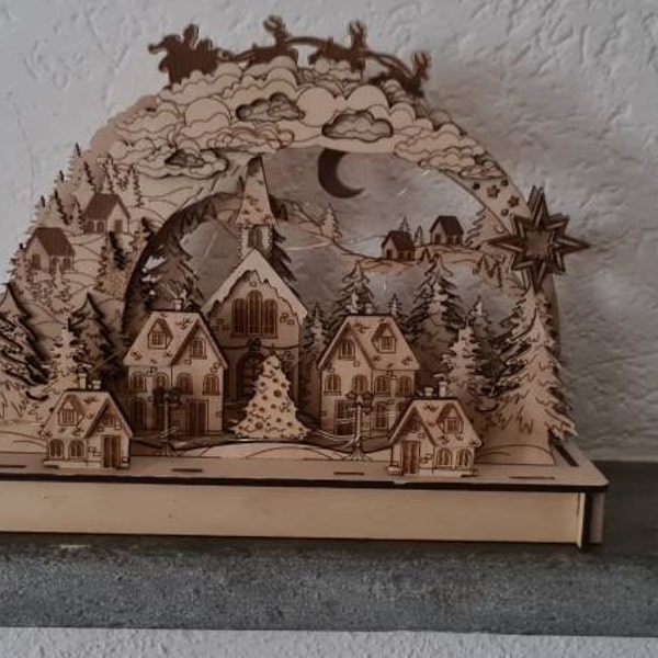 Christmas Arch Laser Cutting File With Assembly Instruction in Vector ...