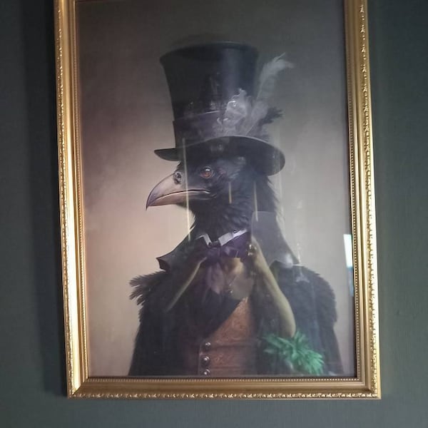 Painting of a Gothic Crow Victorian Gentleman, Digital Download ...