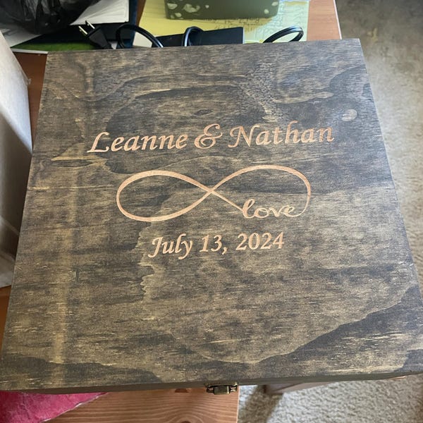 Wood Memory Box, Rustic Wooden Keepsake Box, Personalized Engraved Gift ...