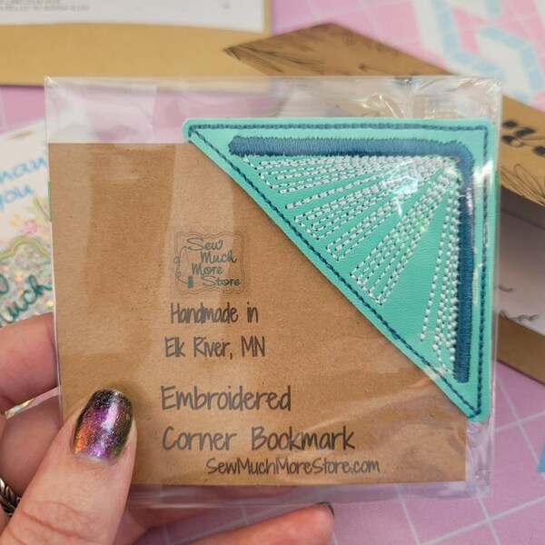 Corner Bookmark, Embroidered Bookmark, Gift for Reader, Teacher, Summer ...