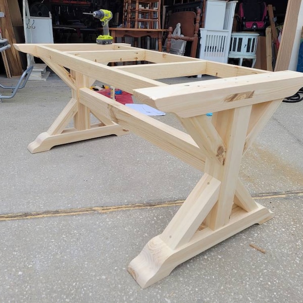 Seamless Trestle Table Legs, Farmhouse Dining Table Legs, Finish Sanded ...