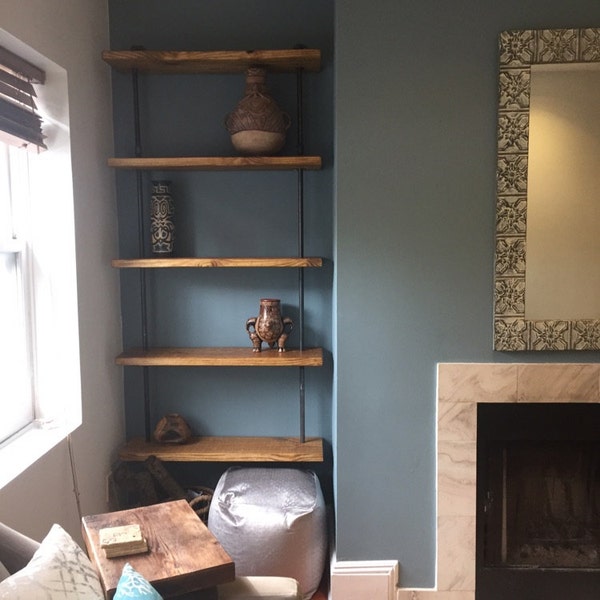RECLAIMED WOOD SHELVING Unit, Heavy-duty Industrial Unit, Rustic ...