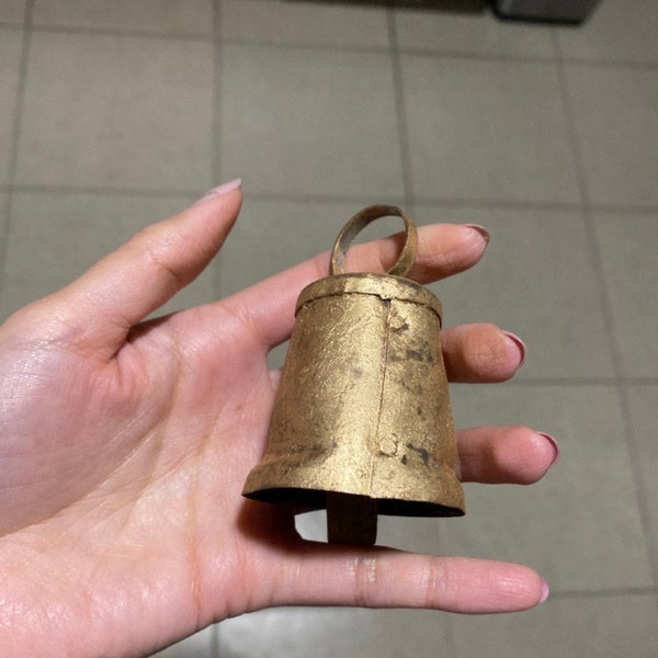 8 Metallic Rustic Golden Tub Cow Bells Approx 3 Inch, Rustic Vintage ...