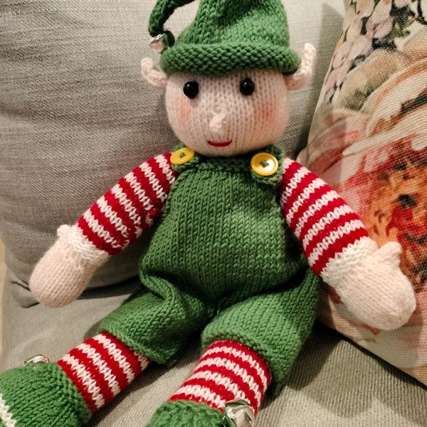 Jingle Jangle the Elf PDF Knitting Pattern Download - Knitted Flat ...