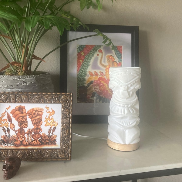 3D Printed Tiki Lamp Polynesian Tiki Home Decor Bedside Lamp, Room ...