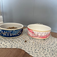 Paw Print Dog Bowls Dog Gift Pet Food Bowl No Spill Heavy Water Bowl ...