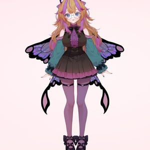 Rigged Fancy Flower Hair Set Vtube Studio With Color Customization - 5 ...