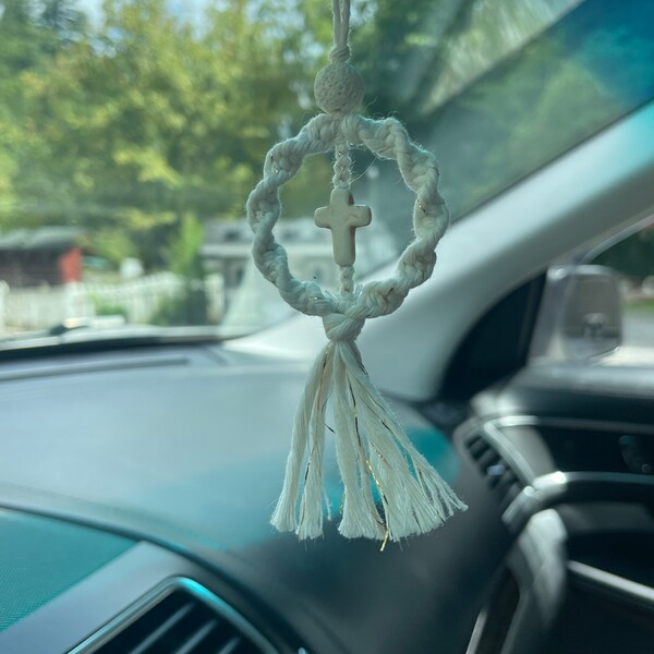 Car Mirror Cross, Cross Car Charm, Christian Rearview Mirror Hanging ...