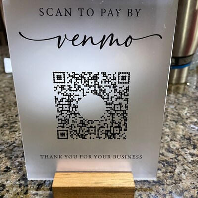 Personalized Venmo Sign, QR Code Sign, Scan to Pay Venmo QR Code Sign ...