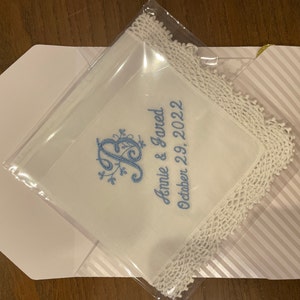 Wedding Handkerchief for Bride Bridal Handkerchief Monogrammed ...