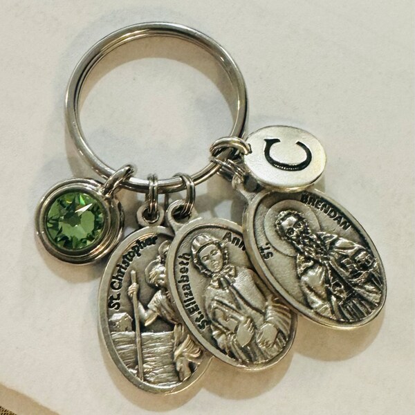 Guardian Angel Keychain Personalized Letter Crystal Birthstone Key ...