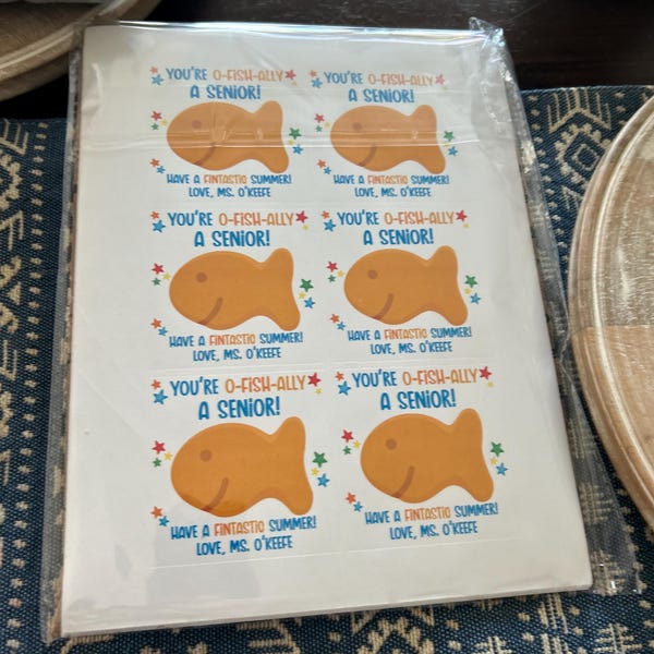 Classroom End of Year Snack Goldfish Label, Last Day of School Snack ...