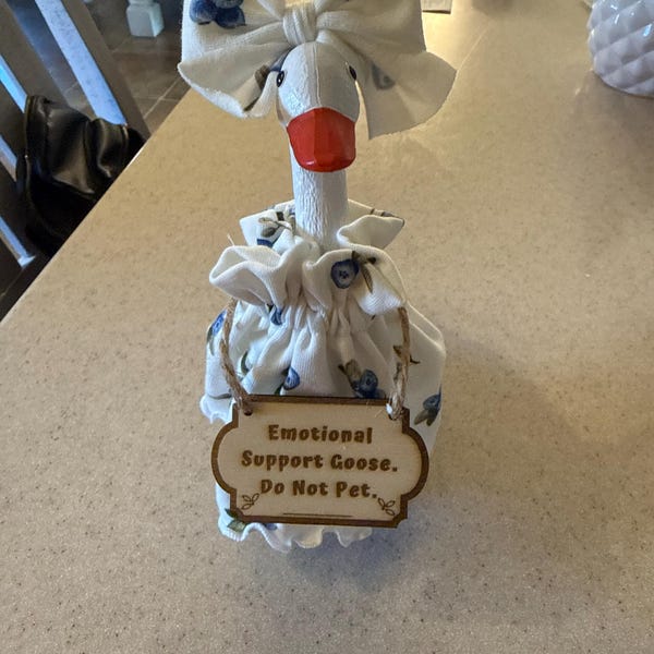 Emotional Support Goose Desk Buddy | Magnetic Goose With Custom Wooden ...