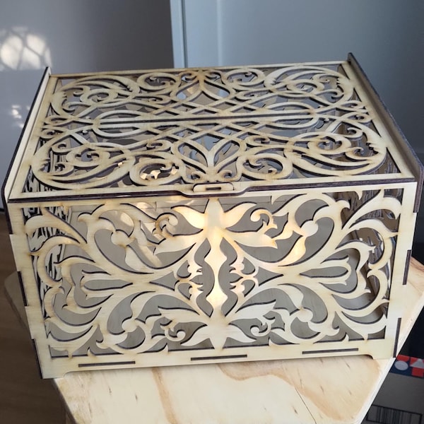 Wedding Card Box Laser Cut Laser Cut Files SVG, DXF, CDR Vector Plans ...