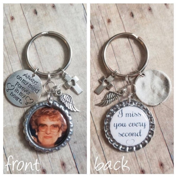 Memorial Keychain - Remembrance Gift - Photo Memorial - Photo Keepsake ...