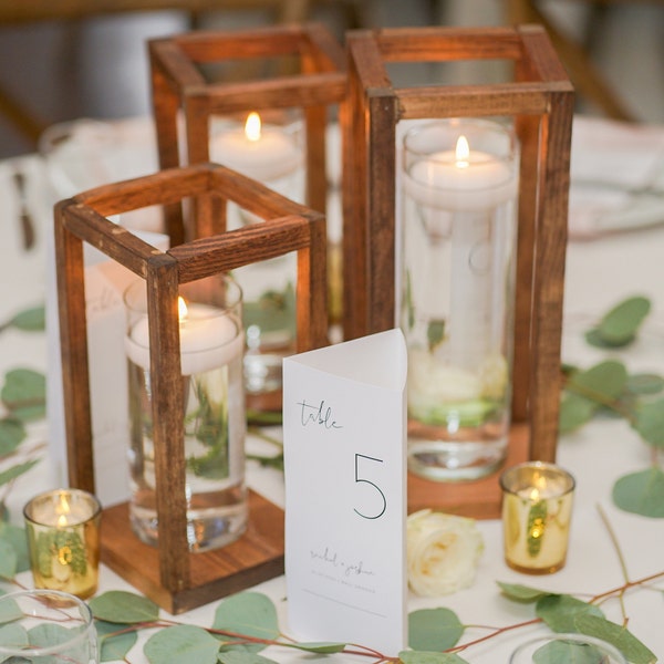 Minimalist Wedding Triangle Table Number Template, Modern Trifold Table ...