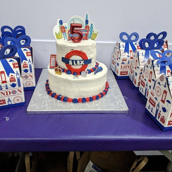 Cheerio, London - Square Favor Gift Boxes - British UK Party Bow Boxes ...