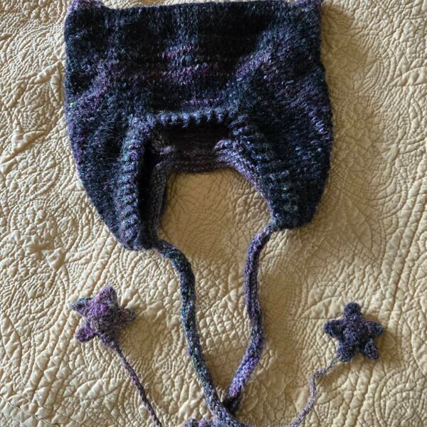 PATTERN for an Elevated, Adult Knitted Cat Hat / Kitty Ears Bonnet That ...