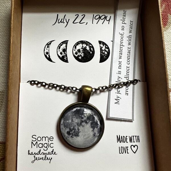 Custom Moon Phase Necklace, Custom Birth Moon, Personalized Necklace ...